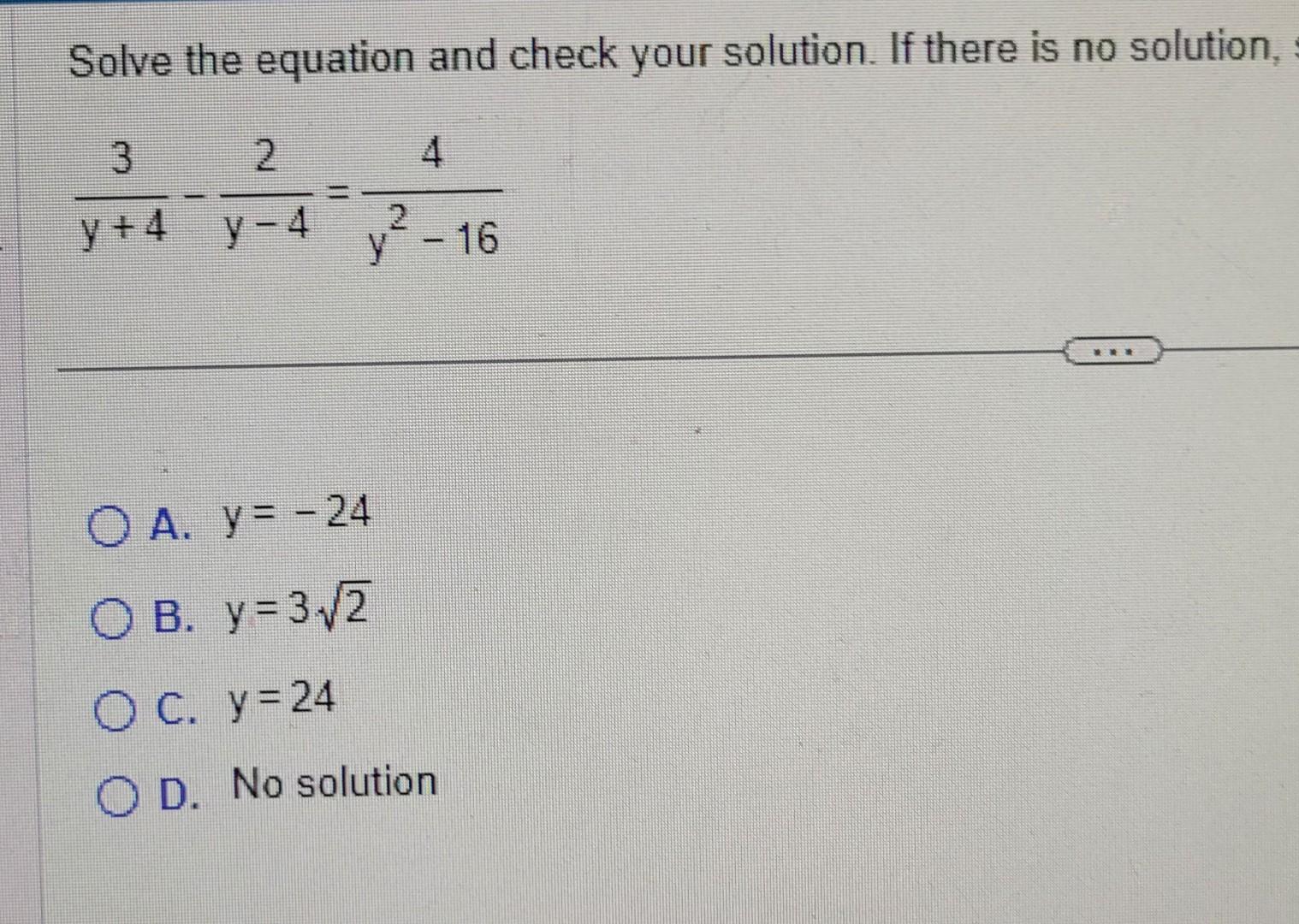 Solved Solve the equation and check your solution. If there | Chegg.com