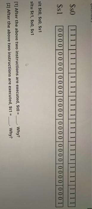 Solved slt $t0 $s0 $s1 sltu $t1 $s0 $s1 1) after the above | Chegg.com