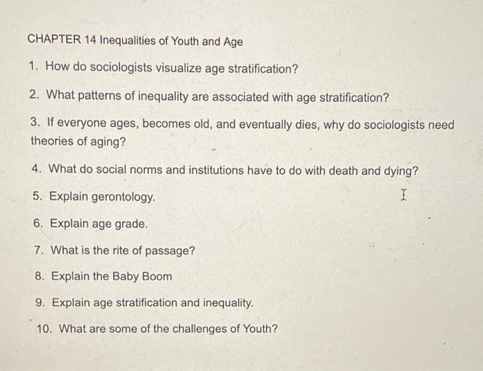 Solved CHAPTER 14 Inequalities of Youth and Age 1. How do | Chegg.com