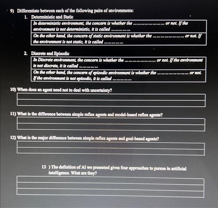 Solved 9) Differentiate between each of the following pairs | Chegg.com