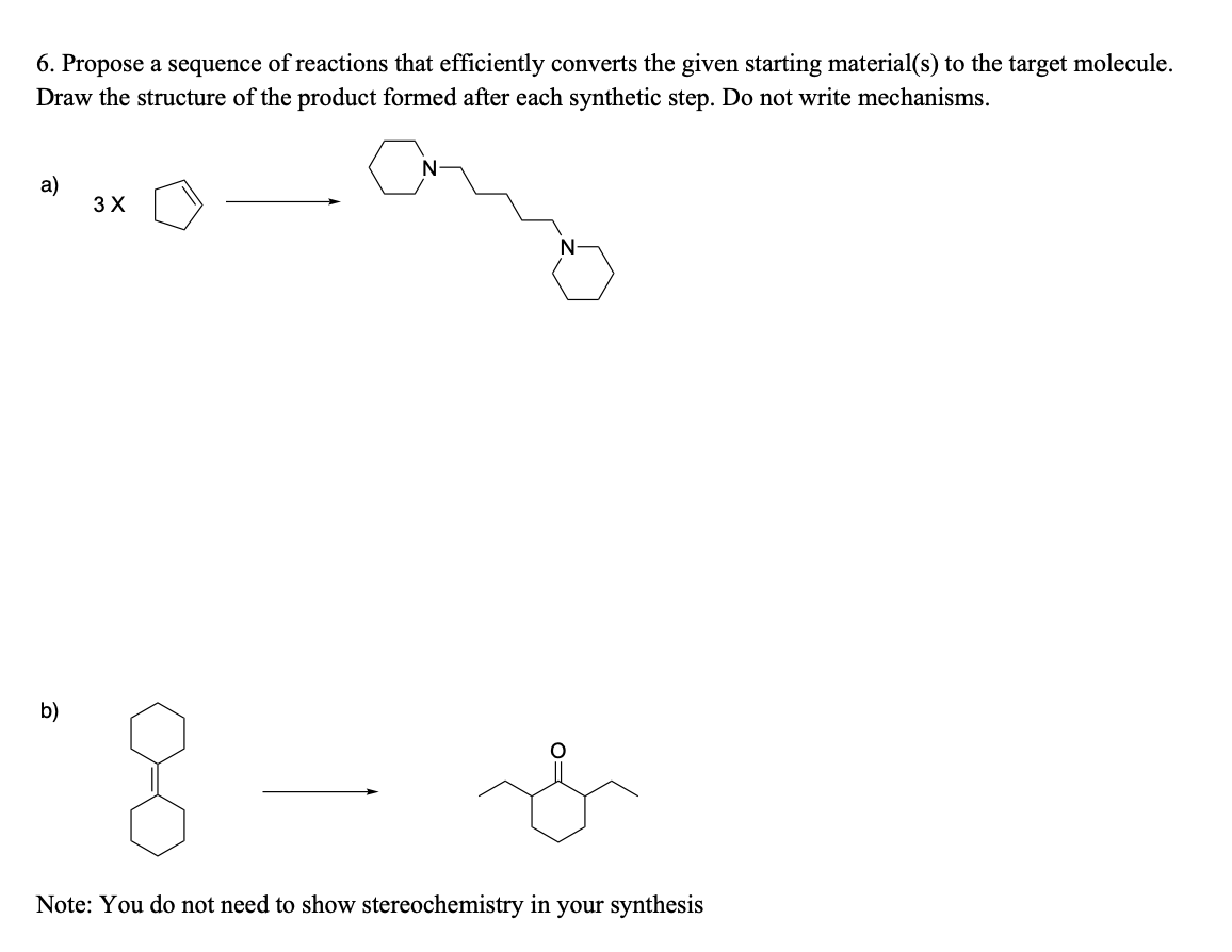 Solved Propose a sequence of reactions that efficiently | Chegg.com