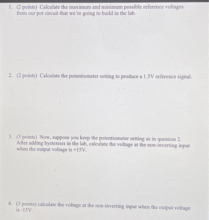 Solved 1. ( 2 points) Calculate the maximum and minimum | Chegg.com