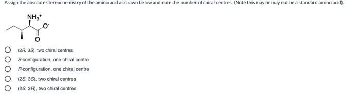 Solved Which amino acid is the following structure? ОН. +H3N | Chegg.com