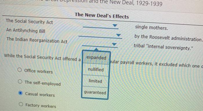 Solved Chapter 22 Test: The Great Depression and the New | Chegg.com