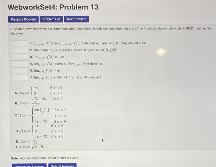 Solved Webwork Set4: Problem 13 Previous Problem Problern | Chegg.com