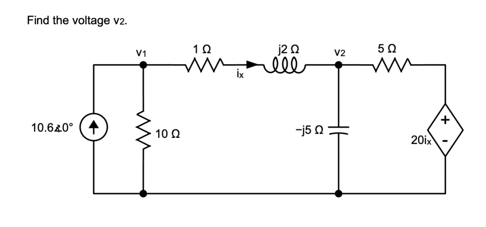 Solved by an EXPERT Find the voltage v2. ﻿use node voltage analysis | Chegg.com