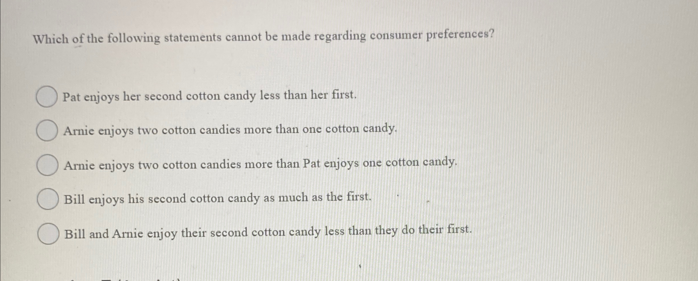 Solved Which of the following statements cannot be made | Chegg.com