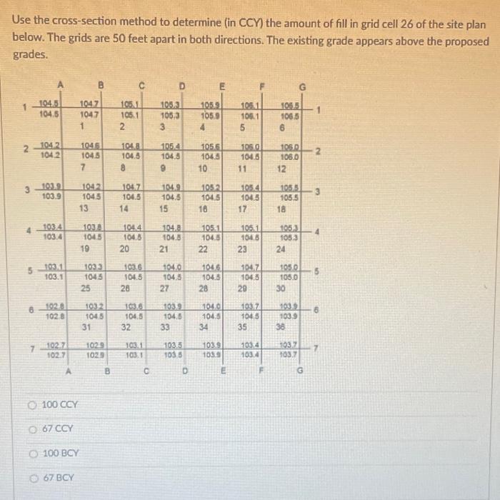 Solved Use the cross-section method to determine (in CCY) | Chegg.com