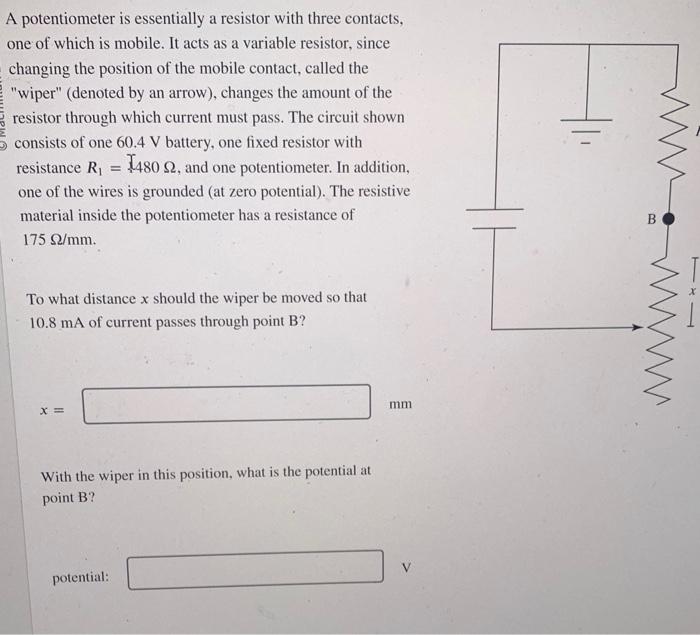 Solved A potentiometer is essentially a resistor with three | Chegg.com