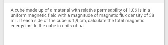 Solved A cube made up of a material with relative | Chegg.com