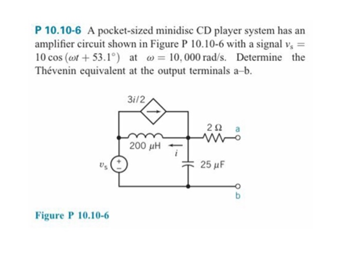 Solved P 10.10-6 A pocket-sized minidisc CD player system | Chegg.com