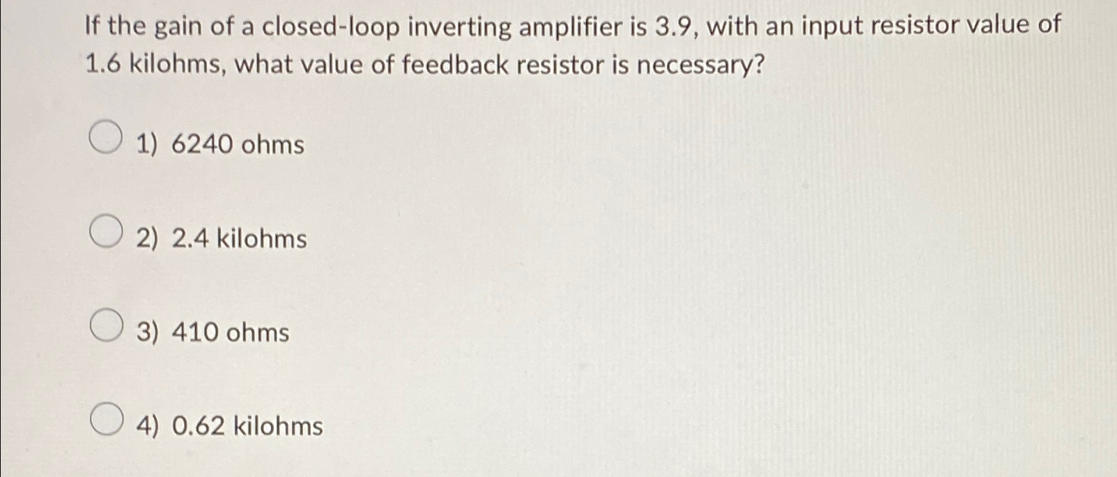 Solved If the gain of a closed-loop inverting amplifier is | Chegg.com