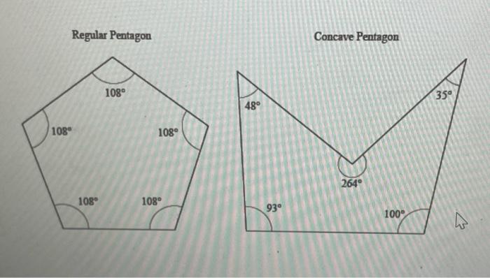 Solved Regular Pentagon Concave Pentagon | Chegg.com