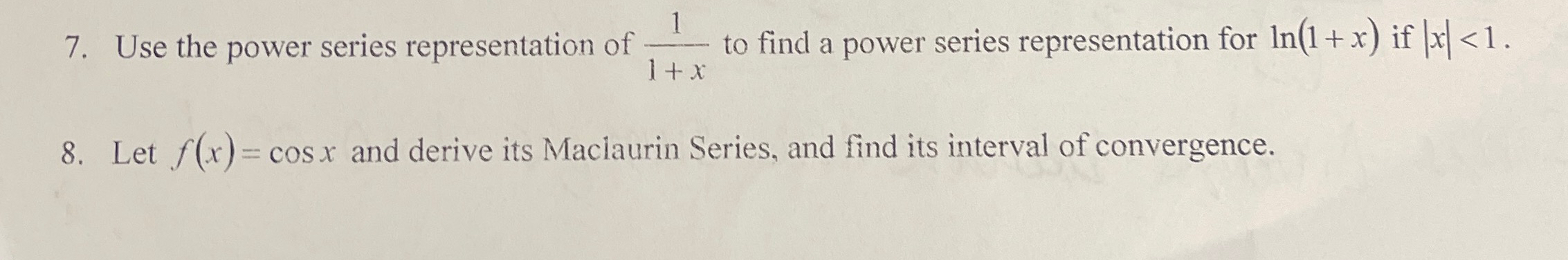 Solved Use the power series representation of 11+x ﻿to find | Chegg.com