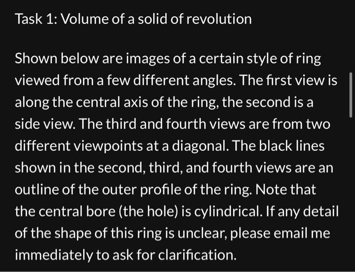 Solved Task 1: Volume of a solid of revolution Shown below | Chegg.com