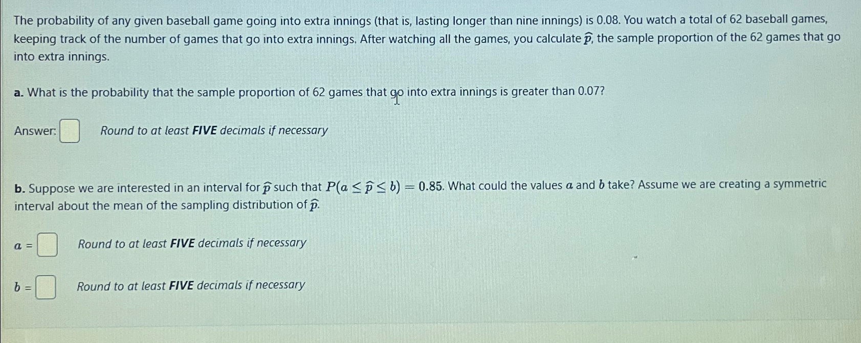 Solved The probability of any given baseball game going into | Chegg.com
