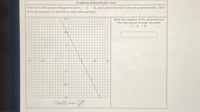 Solved Graphing Perpendicular Lines Draw a line that passes | Chegg.com