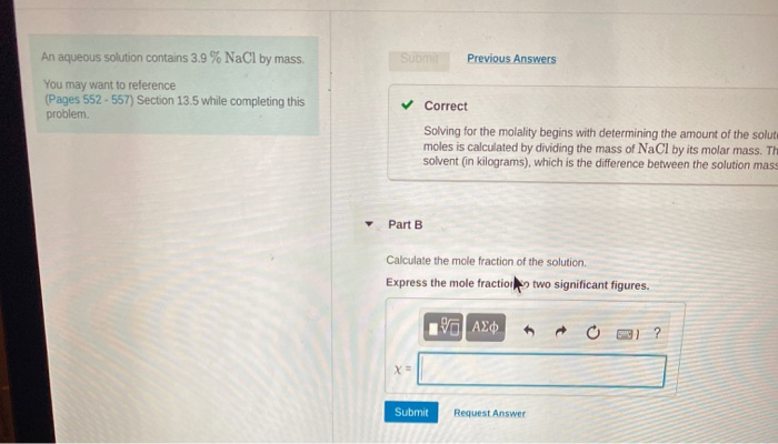 Solved Suomi Previous Answers An aqueous solution contains | Chegg.com