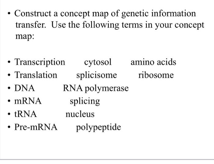 Solved - Construct a concept map of genetic information | Chegg.com