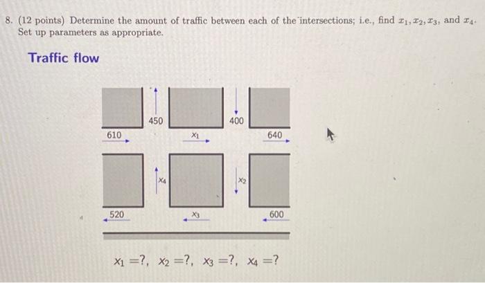 Solved 8. (12 points) Determine the amount of traffic | Chegg.com Solved 8. (12 points) Determine the amount of traffic | Chegg.com