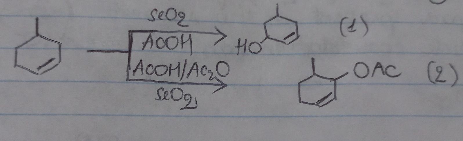 Solved The 2 reactions below use the same reagent as SeO2 | Chegg.com