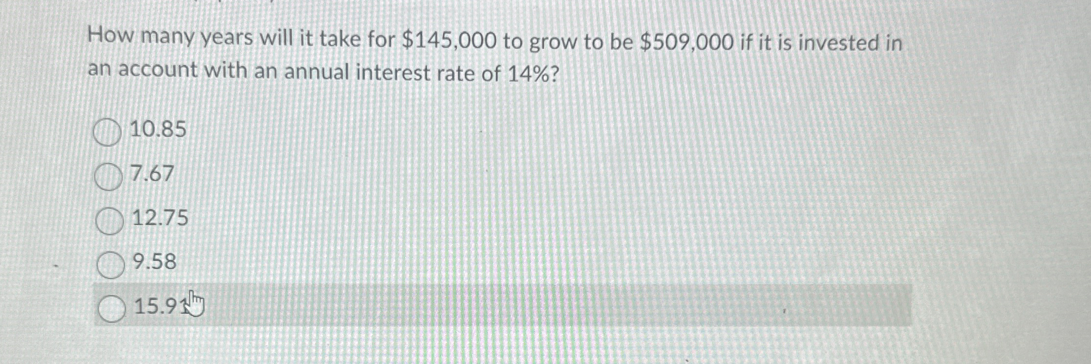 Solved How many years will it take for $145,000 ﻿to grow to | Chegg.com