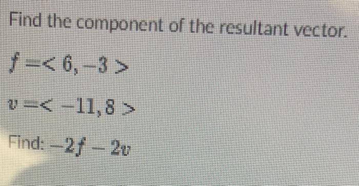 Solved Find the component of the resultant vector. | Chegg.com