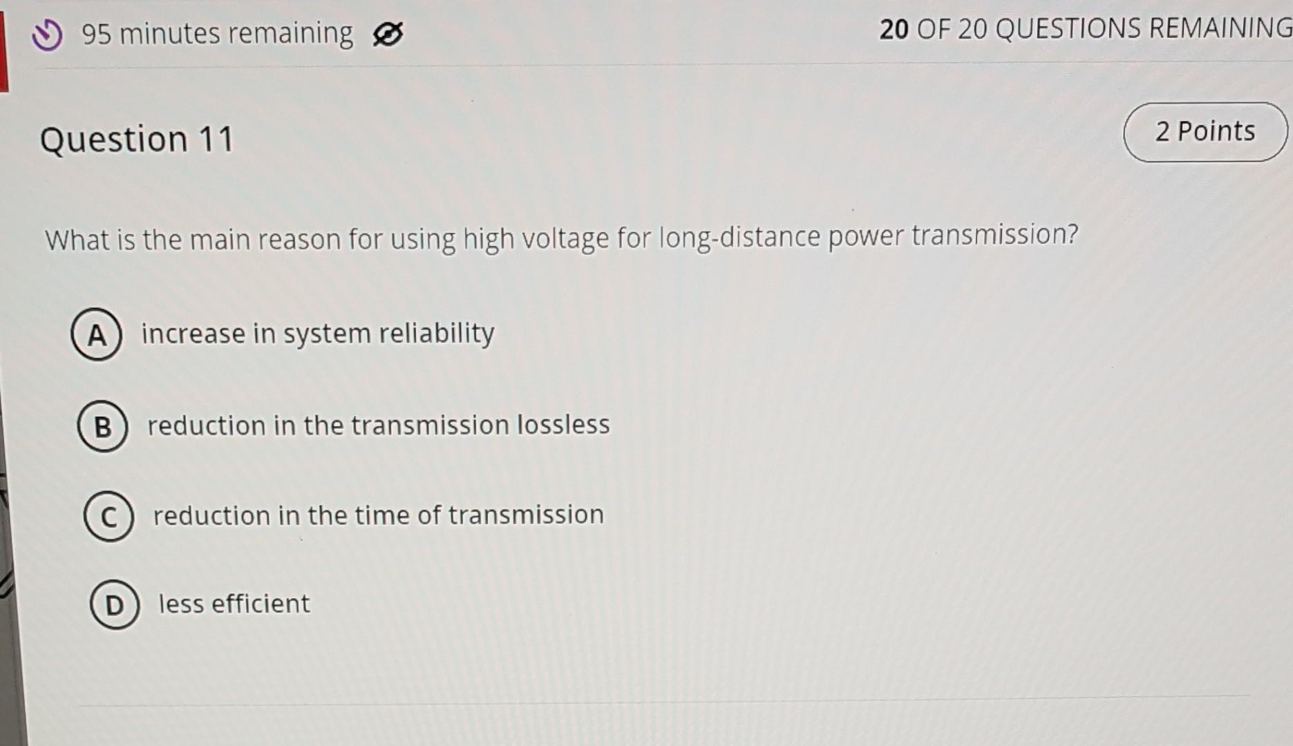 Solved What is the main reason for using high voltage for | Chegg.com