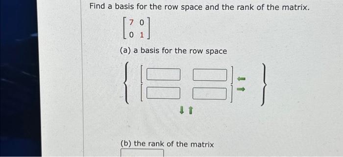 Find a basis for the row space and the rank of the | Chegg.com