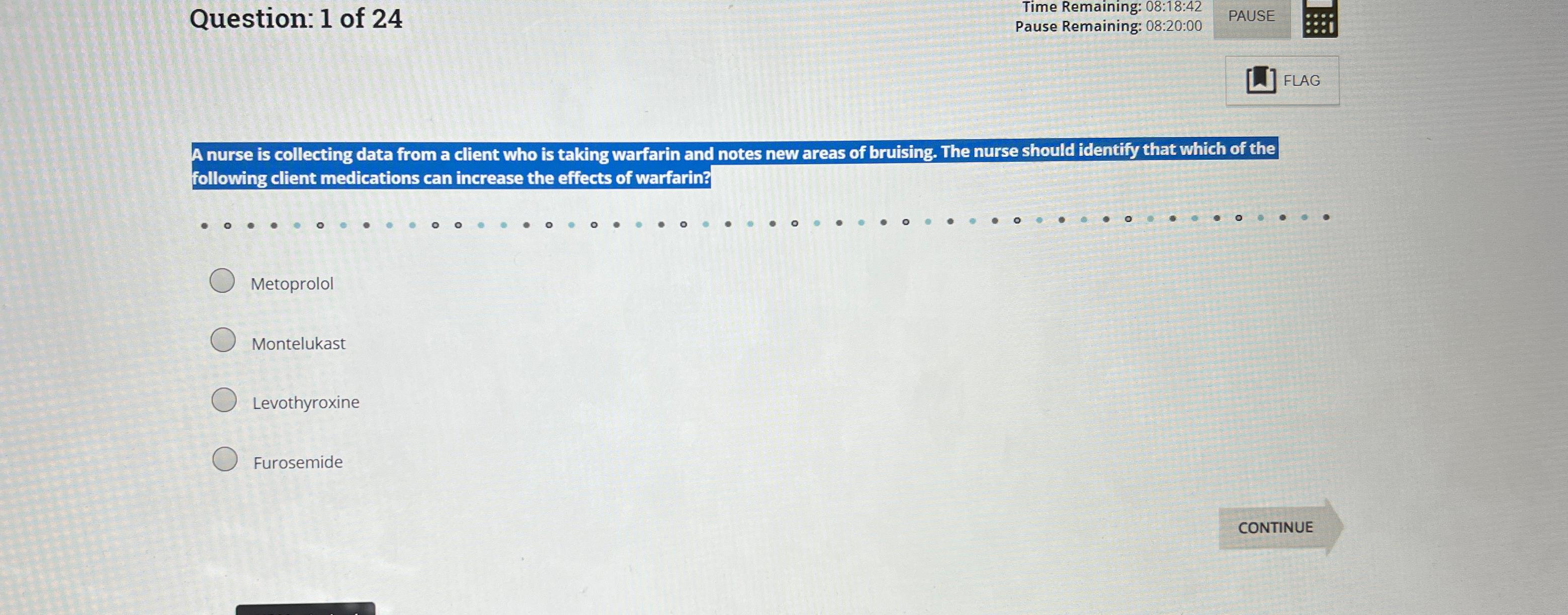 Solved Question: 1 ﻿of 24Time Remaining: 08:18:42PAUSE[【] | Chegg.com