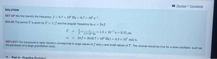 Solved Suppose the transducer was adjusted so that it | Chegg.com