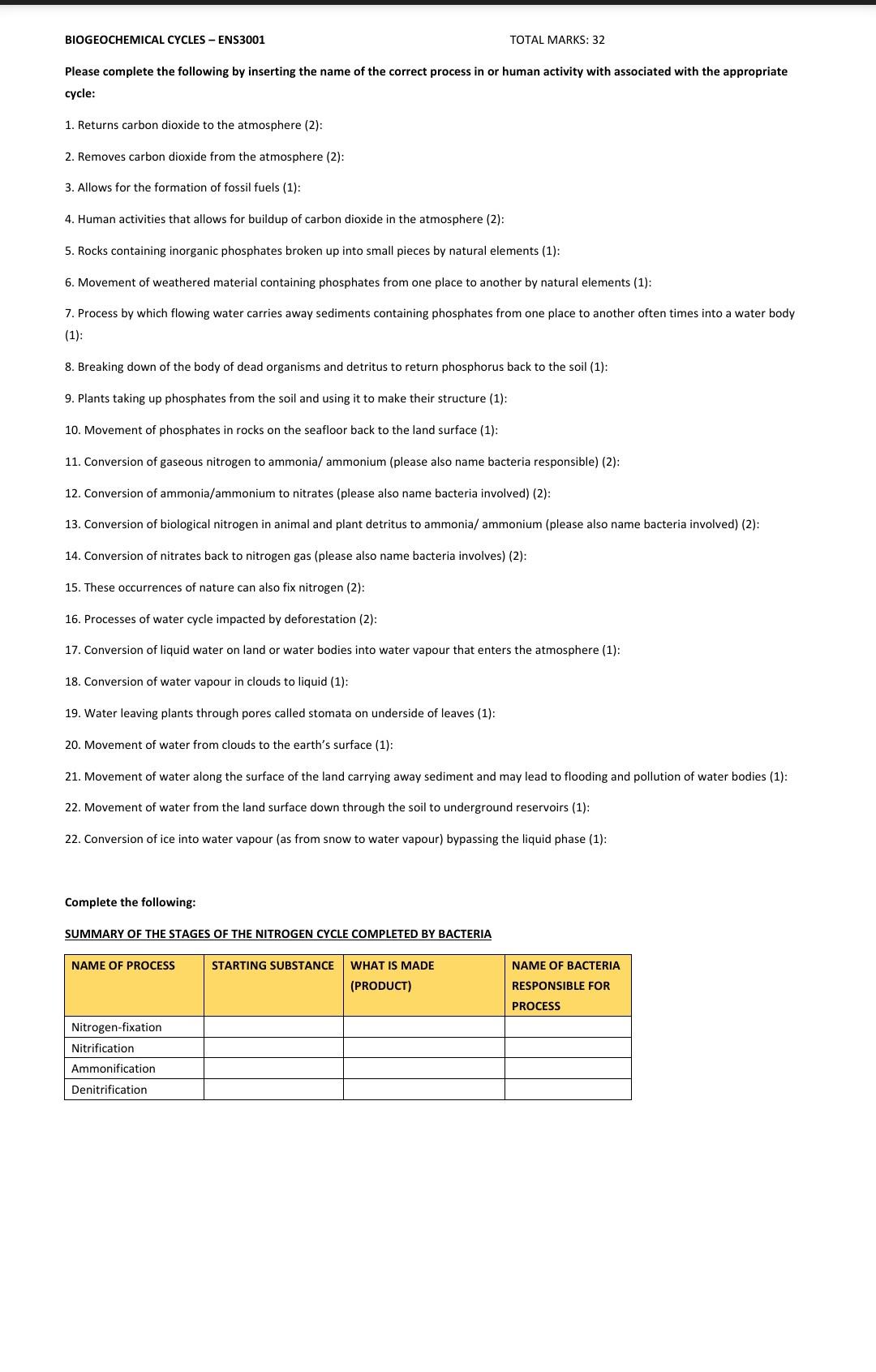 Solved a) Outline how deforestation may cause global | Chegg.com