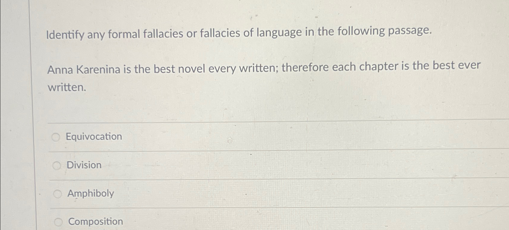 Solved Identify any formal fallacies or fallacies of | Chegg.com