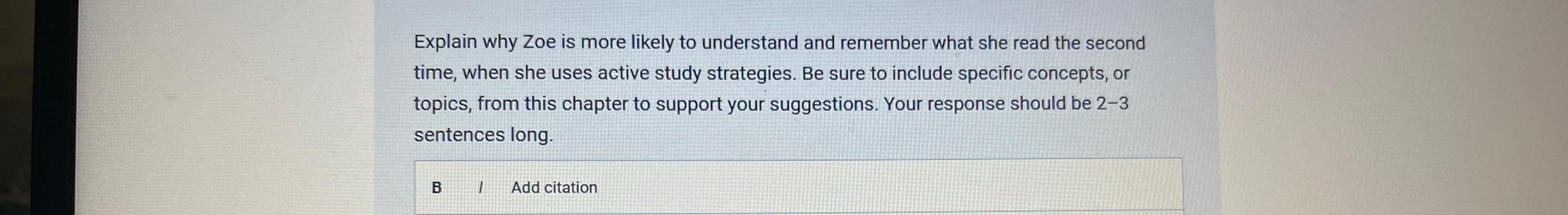 Solved Explain why Zoe is more likely to understand and | Chegg.com