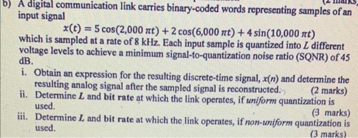 A digital communication link carries binary-coded | Chegg.com