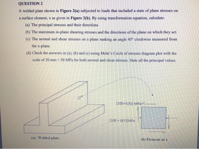 Solved QUESTION 2 A welded plate shown in Figure 2(a) | Chegg.com