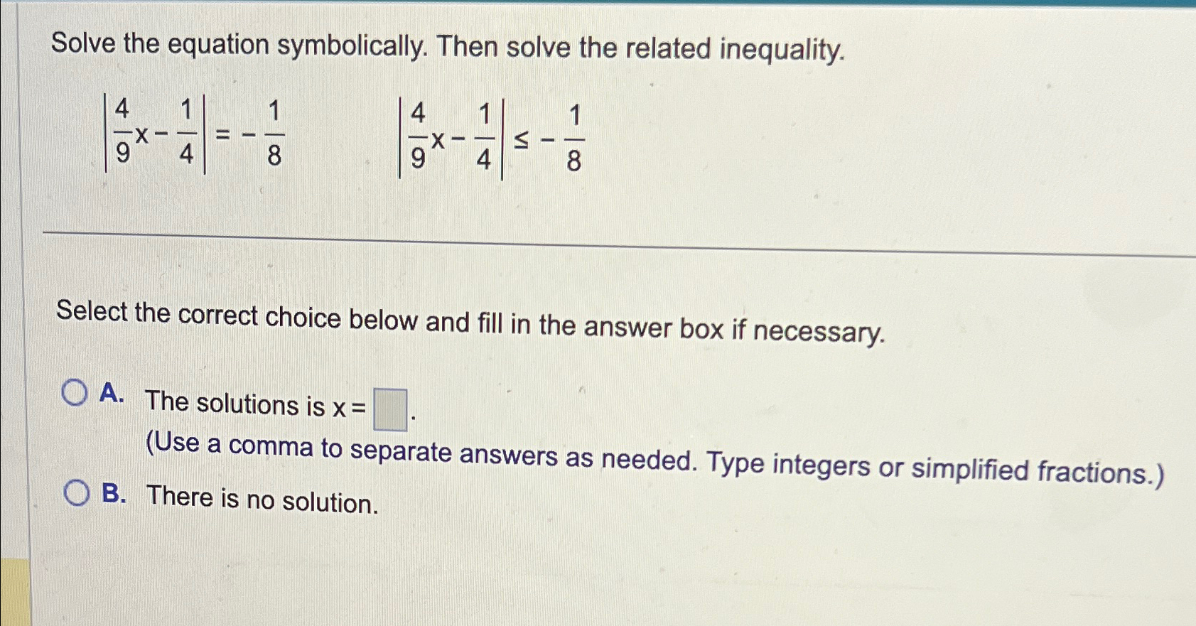 Solved Solve the equation symbolically. Then solve the | Chegg.com