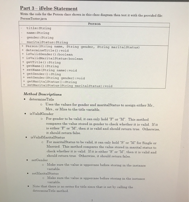 Solved Don't worry much about PersonTester.java You only | Chegg.com