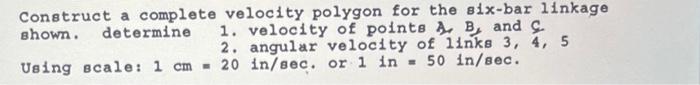 Solved Construct a complete velocity polygon for the six-bar | Chegg.com