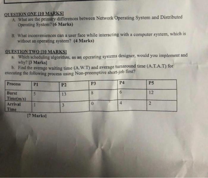 Solved QUESTION ONE [10 MARKS] A. What are the primary | Chegg.com