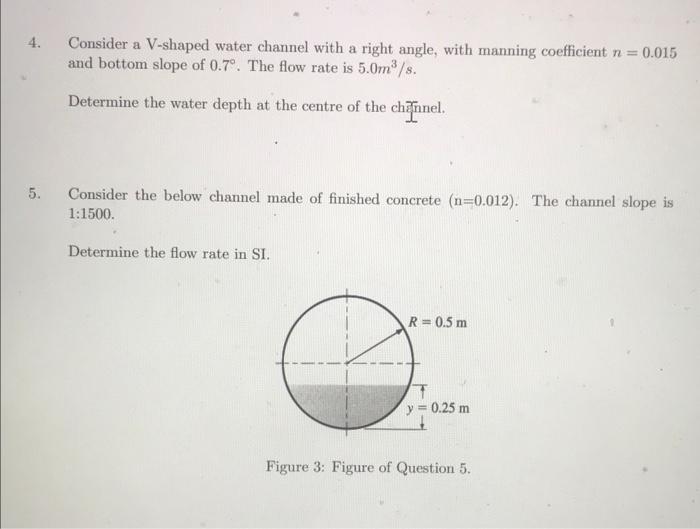 Solved 4. Consider a V-shaped water channel with a right | Chegg.com
