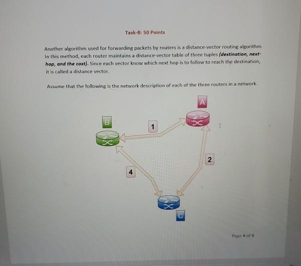 Solved 1. Constructs initial distance-vector tables for each | Chegg.com