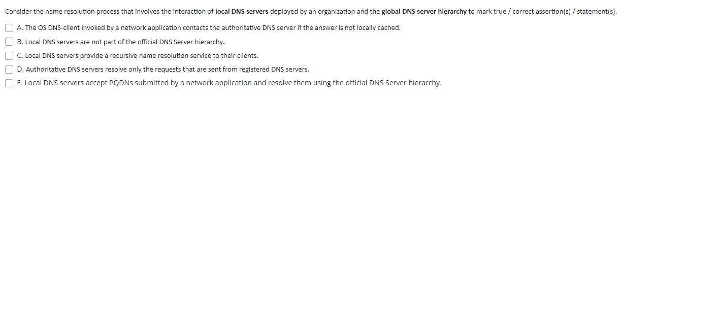 Solved A. ﻿The OS DNS-client invoked by a network | Chegg.com