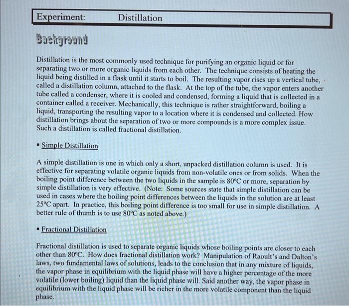 Solved Distillation is the most commonly used technique for | Chegg.com