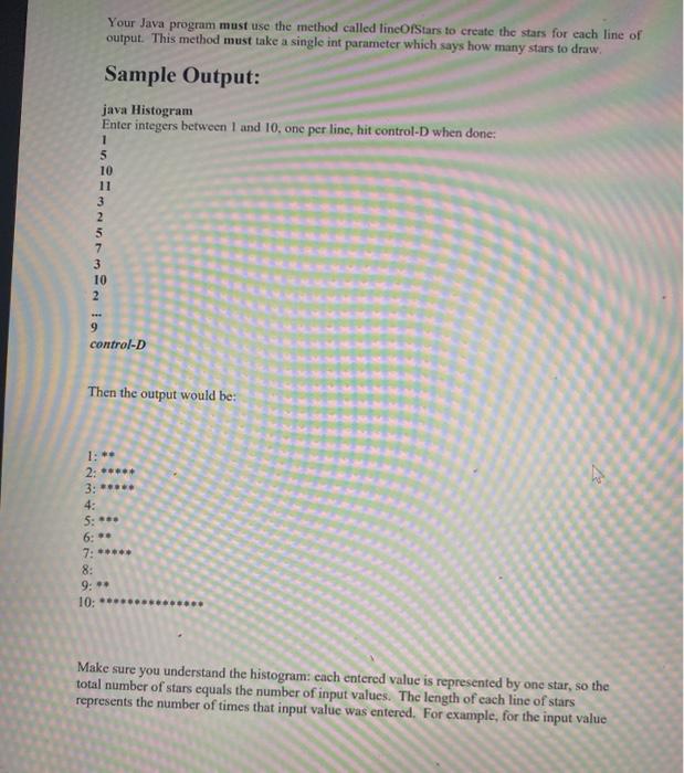 Solved Create A Java Program That Displays A Histogram A