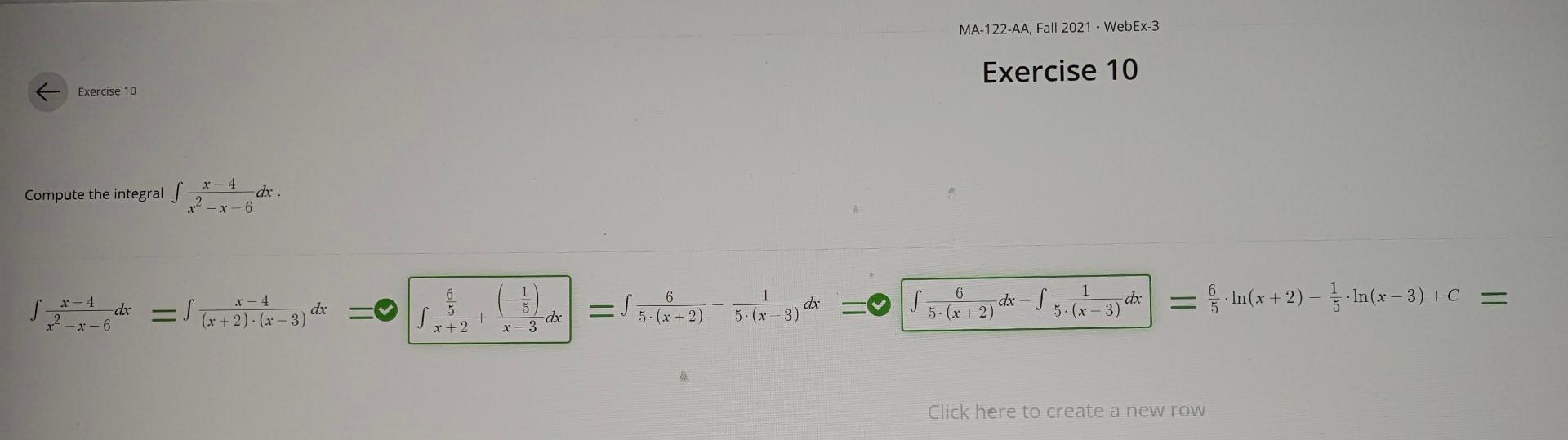 Solved MA-122-AA, Fall 2021. WebEx-3 Exercise 10 Exercise 10 | Chegg.com