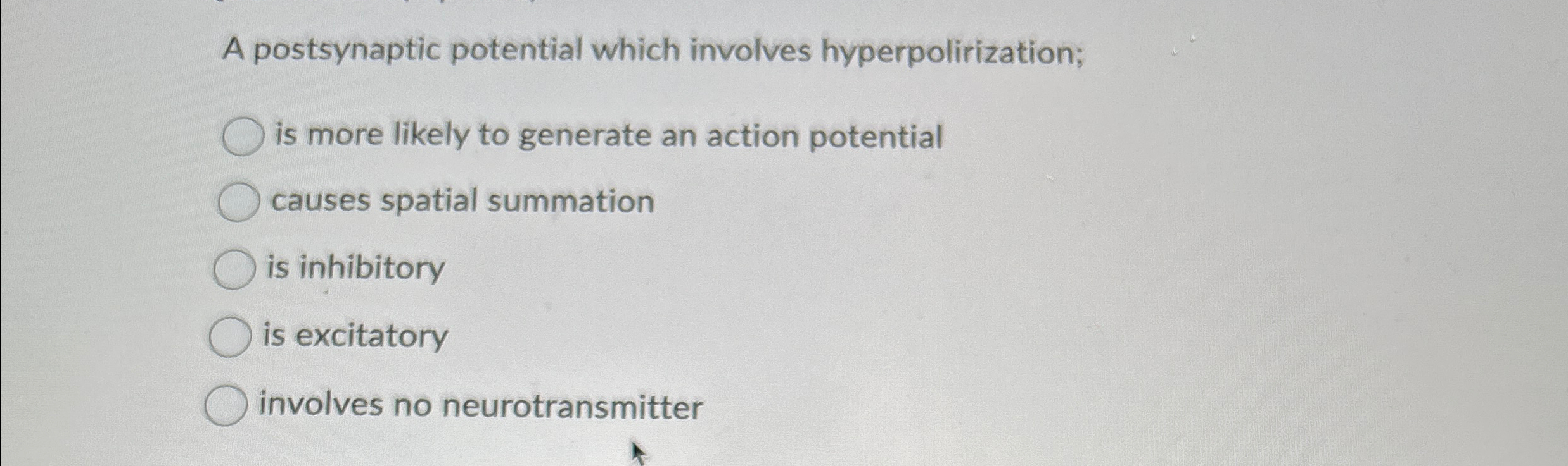 Solved A postsynaptic potential which involves | Chegg.com