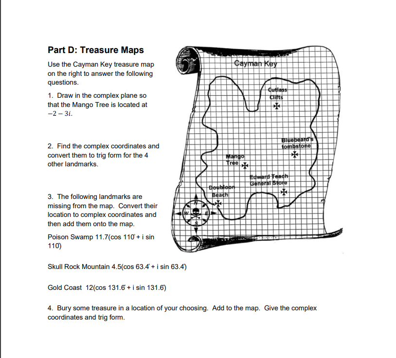 Solved Part D: Treasure MapsUse the Cayman Key treasure map | Chegg.com