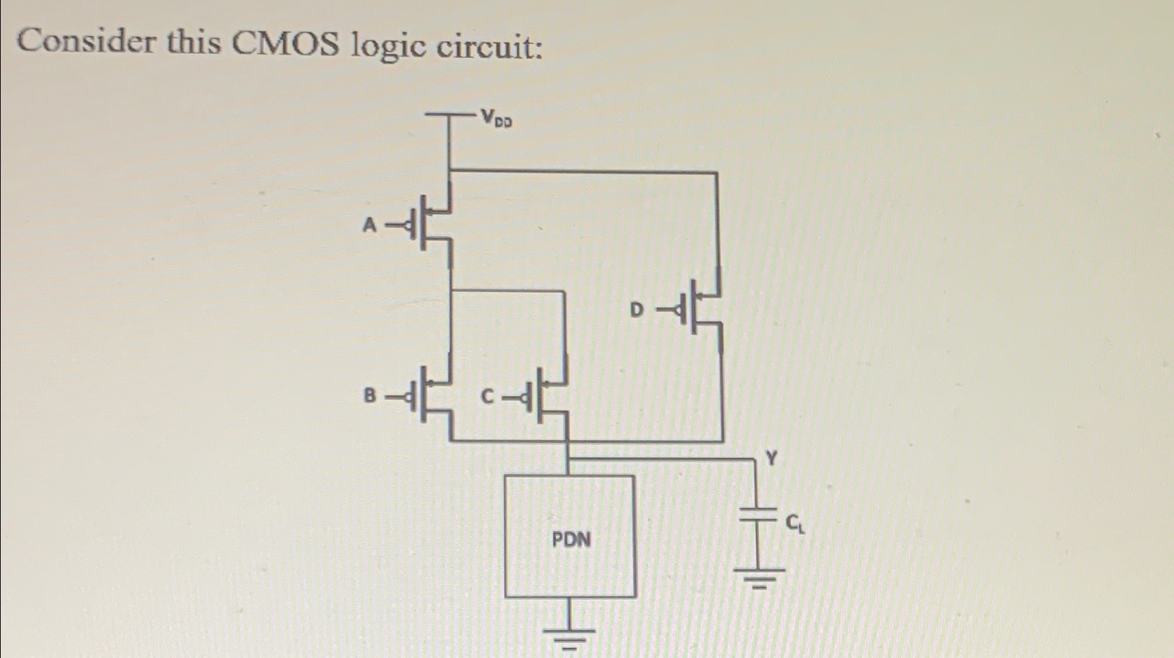 Consider this CMOS logic circuit: | Chegg.com
