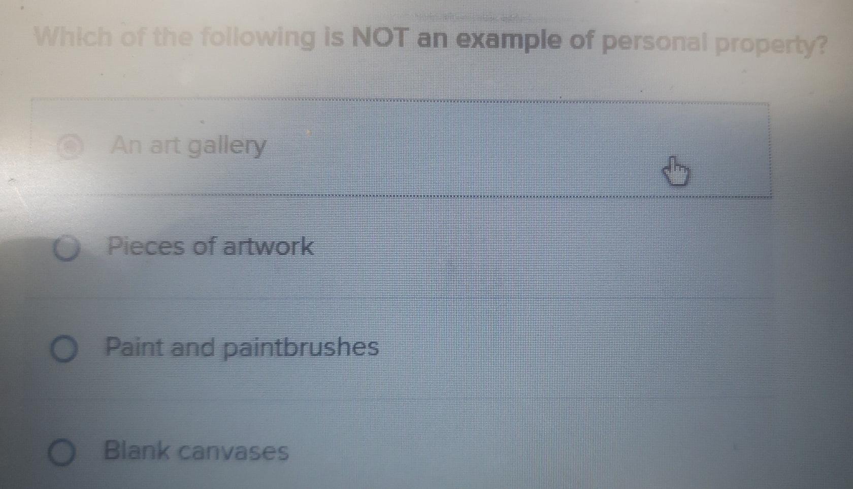 Solved which of the following is not an example of personal | Chegg.com